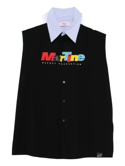 Martine Rose Striped Long-sleeve Shirt - Black