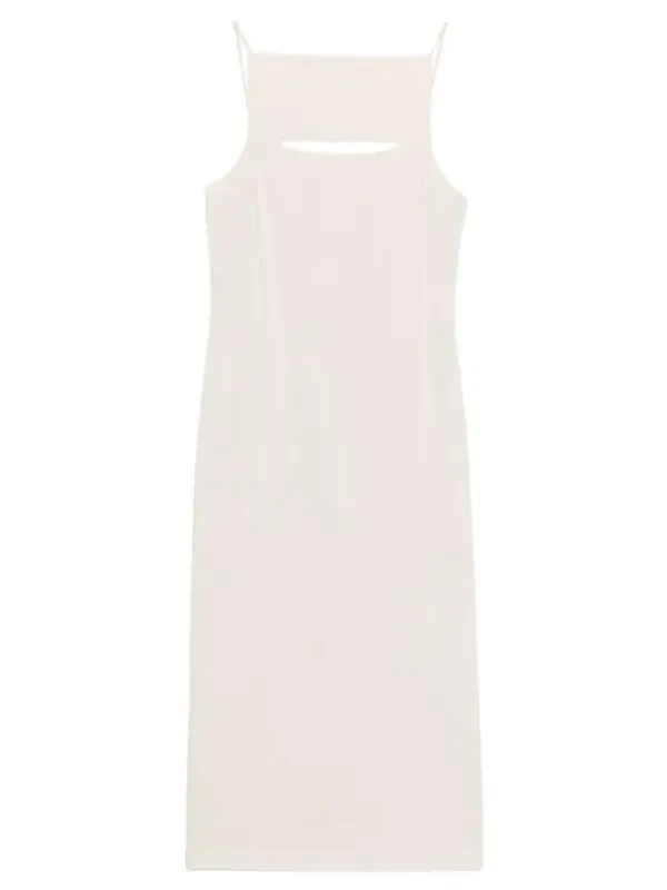Patrizia Pepe Sleeveless Square Neck Midi Dress - Ivory