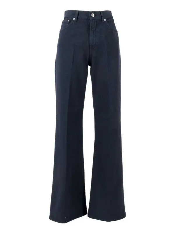 DONDUP Logo Patch Wide-leg Jeans - Black