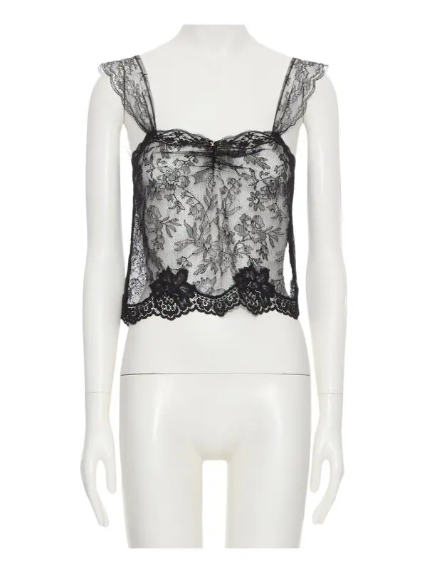 Valentino Garavani Sleeveless Lace Top - Black