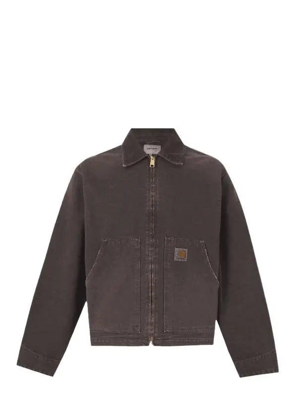 Carhartt Work In Progress Long-sleeved Zip-up Jacket With Classic Collar - Tobacco