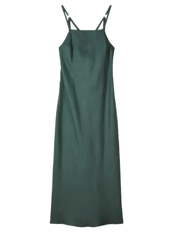 Patrizia Pepe Midi Dress With Criss-cross Back - Green