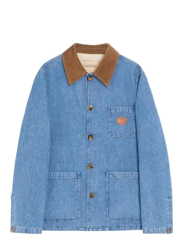 Valentino Garavani Contrast Collar Jacket - Denim