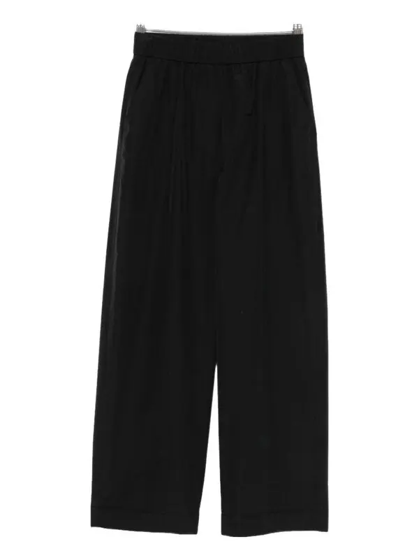 Peserico Elasticated Waistband Trousers With Turned-up Cuffs - Black