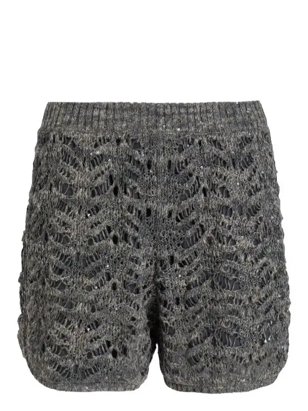 Brunello Cucinelli Sequin Shorts - Black