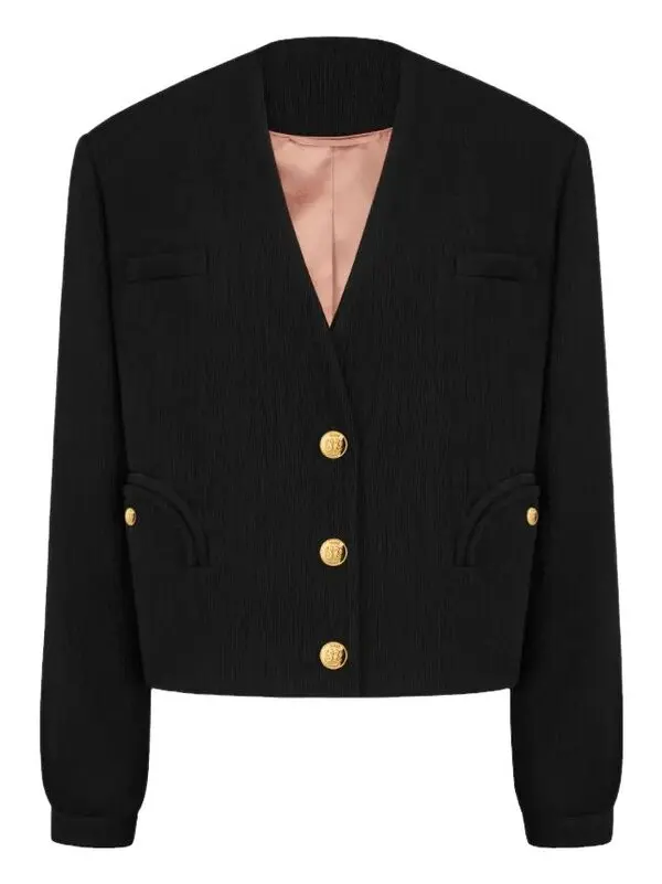 BLAZÉ MILANO Infinity Textured Button Jacket - Black