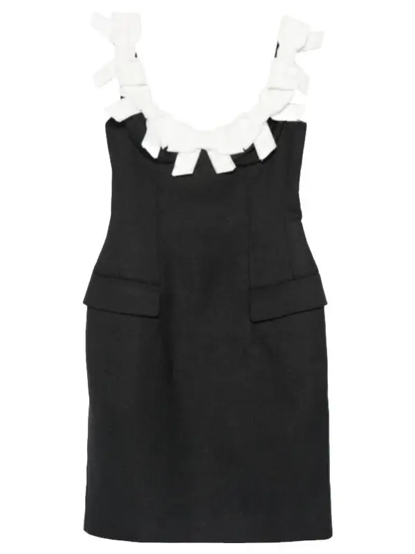 SHUSHU/TONG Bow-embellished Mini Dress - Blue/white