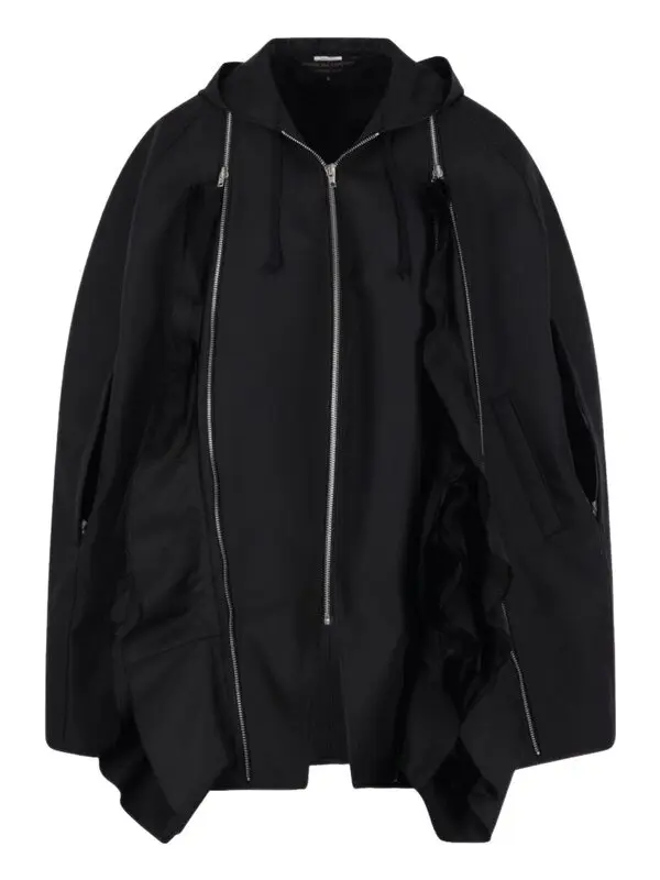 Comme Des Garçons Front Zipped Cape - Black