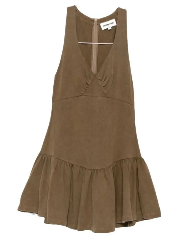 SHUSHU/TONG V-neck Mini Dress - Green