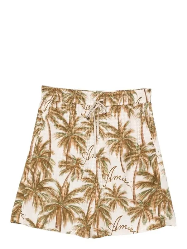 Amiri Printed Palm Tree Shorts - Ivory