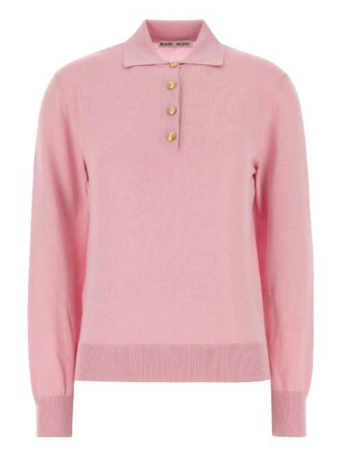BLAZÉ MILANO Ribbed Polo Knit Top - No