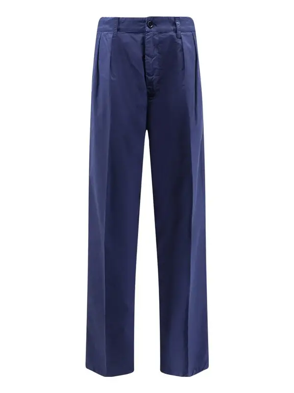 Aspesi Pleated Straight-leg Trousers - Blue