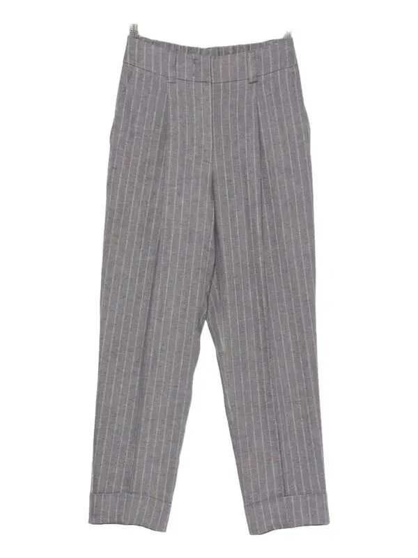 Peserico Pinstripe Pleated Trousers - Gray
