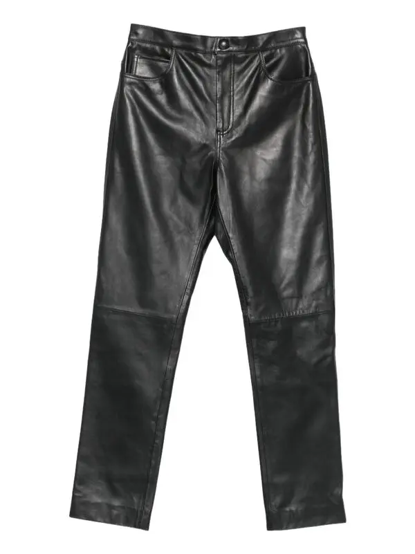 TWINSET Leather Trousers - Black
