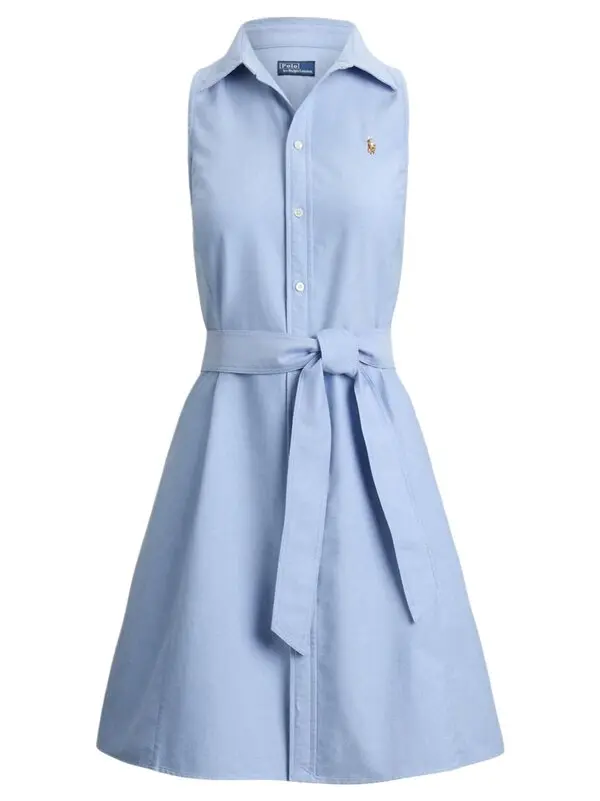 Polo Ralph Lauren Sleeveless Belted Shirt Dress - Blue