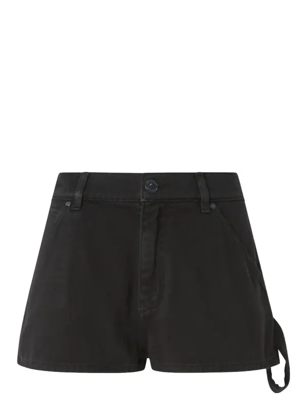 Pinko Logo Patch Denim Shorts - Black