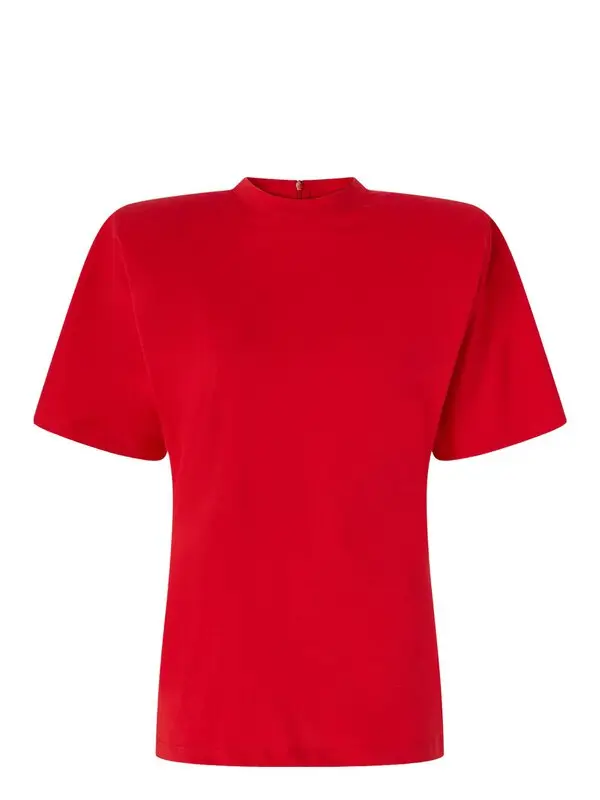 Pinko Belted Round Neck Blouse - Red
