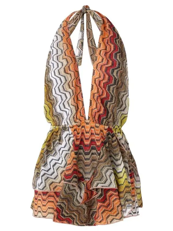 Missoni Zig-zag Ruffled Mini Dress - Multicolor