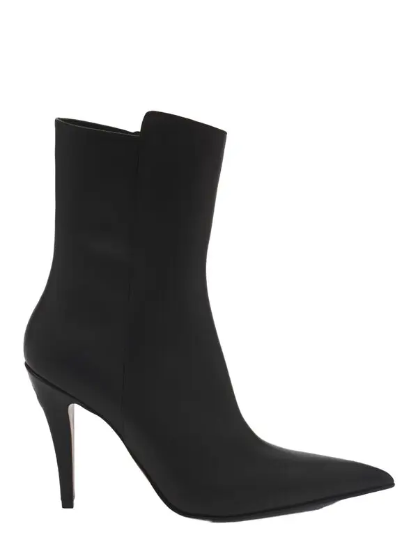 Alexander McQueen Pointed Toe Zip Up Ankle Boots - Black