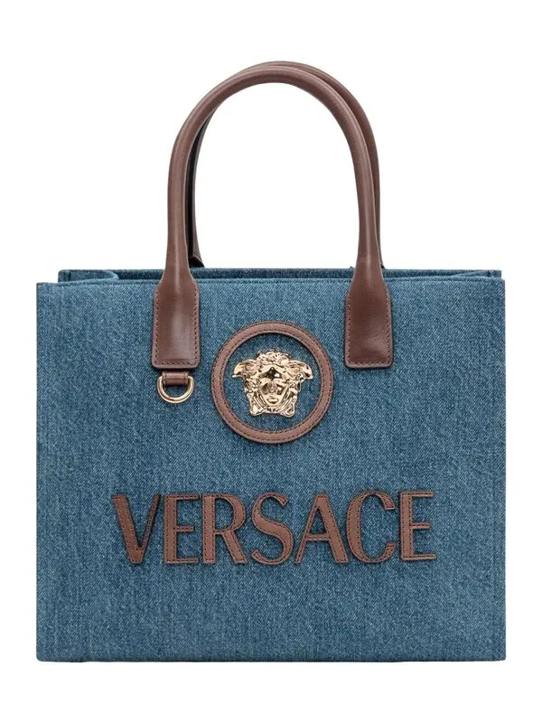 Versace Medusa Head Top Handle Bag - Blue
