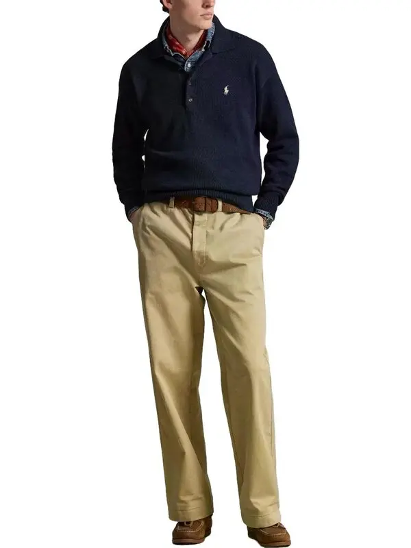 Polo Ralph Lauren Navy Cotton Sweater With American Flag Detail - Blue