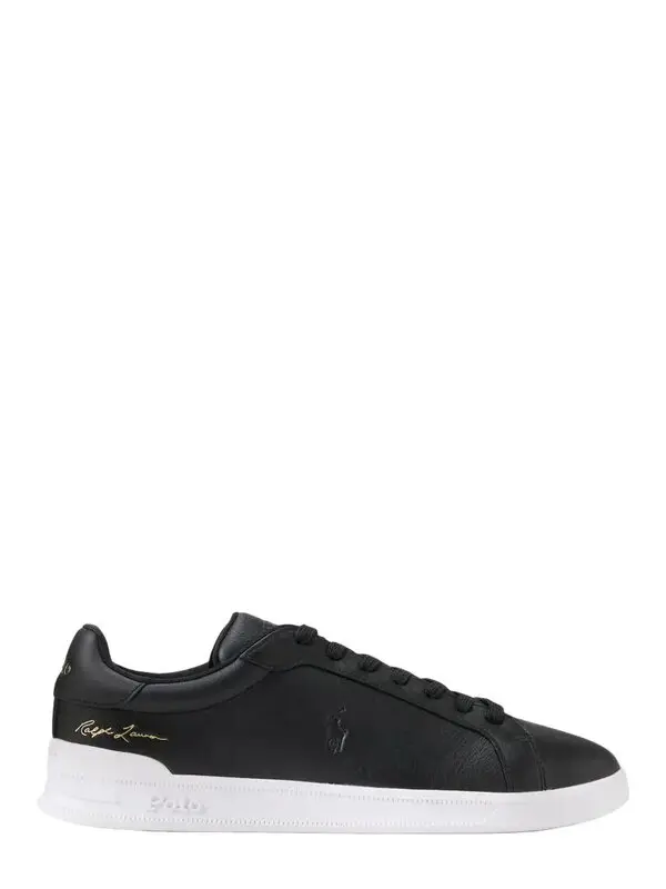 Polo Ralph Lauren Heritage Court Ii Leather Trainers - Black