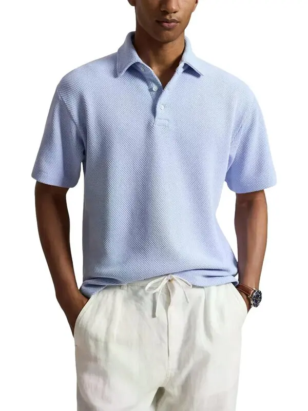 Polo Ralph Lauren Textured Piqué Polo Shirt - Blue
