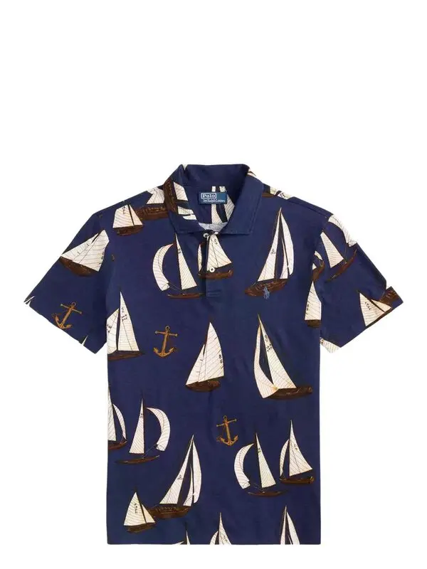 Polo Ralph Lauren Sailboat-print Polo Shirt - Blue