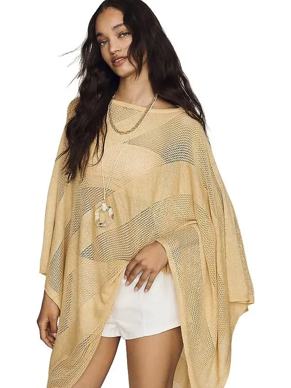 DO EVERYTHING IN LOVE Open-knit Poncho - Yellow