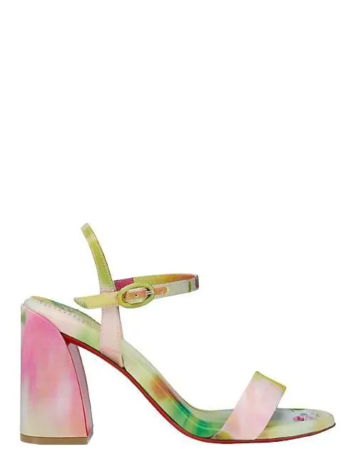 CHRISTIAN LOUBOUTIN Jane 85 Satin Heeled Sandals - Multi/lin Multi
