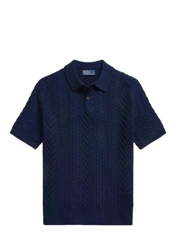 Polo Ralph Lauren Knitted Cotton Polo Shirt - Blue