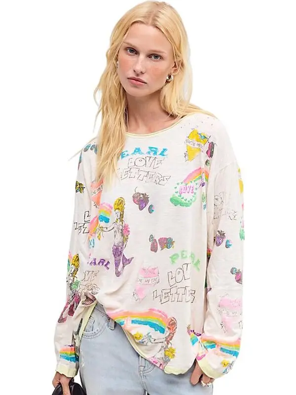 MAGNOLIA PEARL Love Letters Graffiti Viggo Long-sleeve Top - White