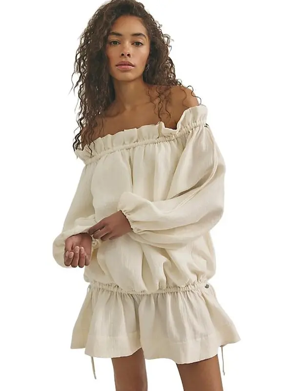 Shona Joy Jasper Off-the-shoulder Mini Dress - Resin