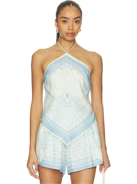 SHANI SHEMER Rosa Halterneck Top - Blue