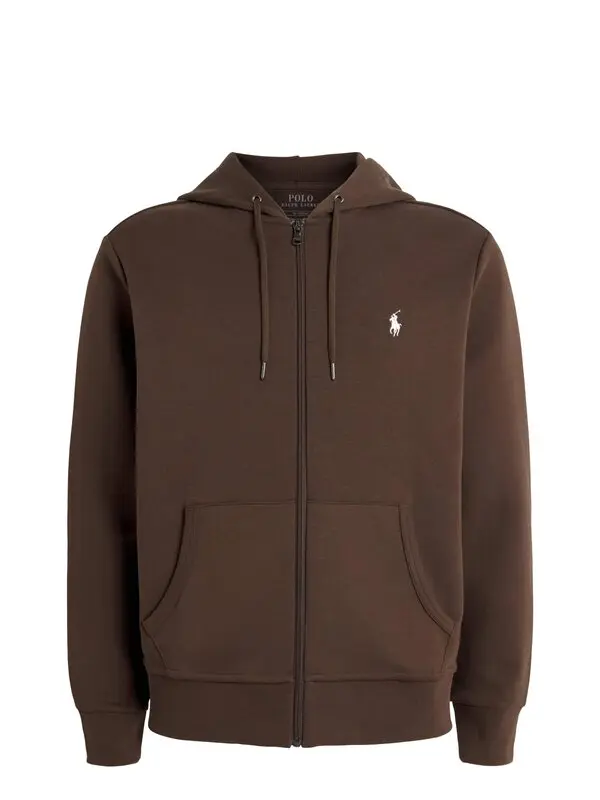 Polo Ralph Lauren Cotton Blend Logo Zip-up Hoodie - Brown