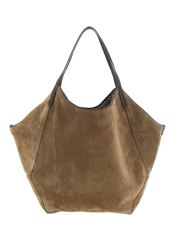 Brunello Cucinelli Reversible Monile Shopping Bag - Brown