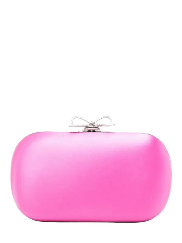 SELF-PORTRAIT Embellished Bow Clutch With Chain Strap - Multicolor