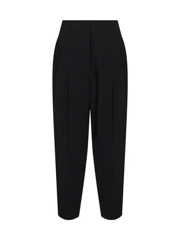 TOTEME Black Viscose And Wool Balloon Trousers - Multicolor