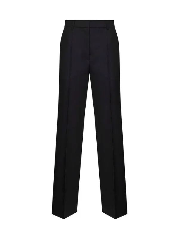 TOTEME Black Wool Blend Canvas Straight-leg Suit Trousers - Multicolor