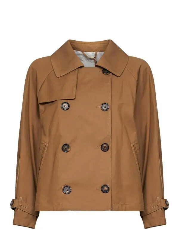 Max Mara Double-breasted Short Trench Coat - Multicolor