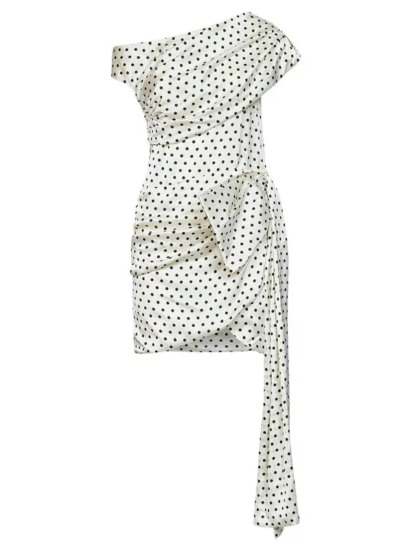 SELF-PORTRAIT Polka Dot-print Satin Mini Dress - Multicolor
