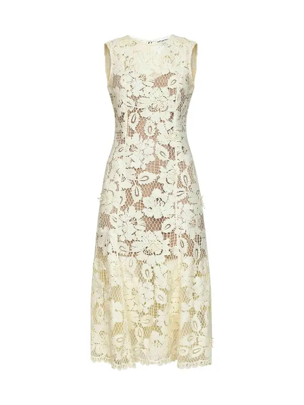 SELF-PORTRAIT Crochet Lace Midi Dress - Multicolor