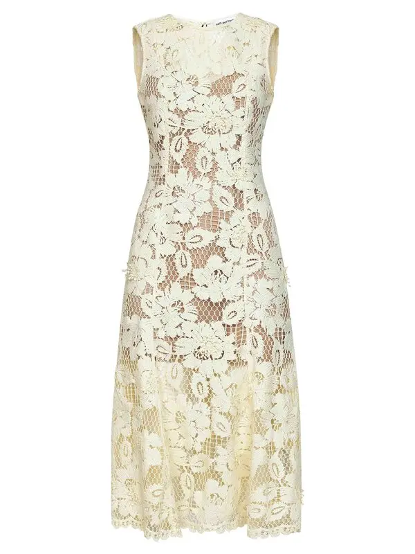 SELF-PORTRAIT Crochet Lace Midi Dress - Multicolor
