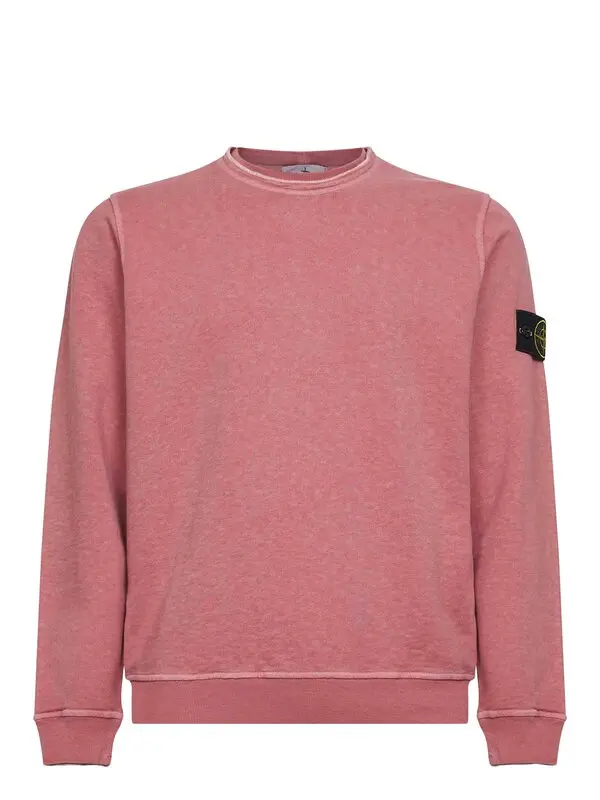 Stone Island Oleander Slub-effect Malfilé Cotton Sweatshirt - Multicolor