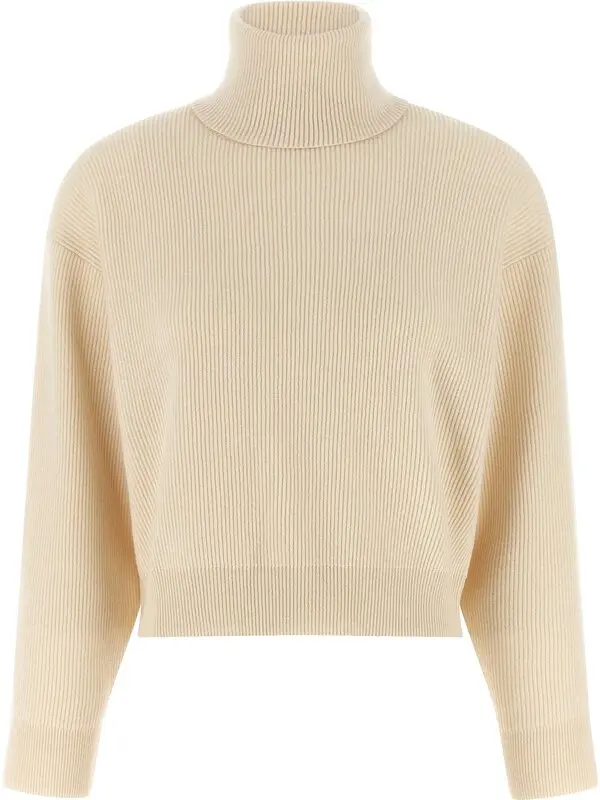 Brunello Cucinelli Ribbed Virgin Wool, Cashmere And Silk Sweater - White