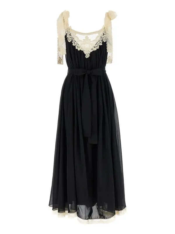 Zimmermann Roselight Lace Insert Cotton Silk Blend Dress - Multicolor