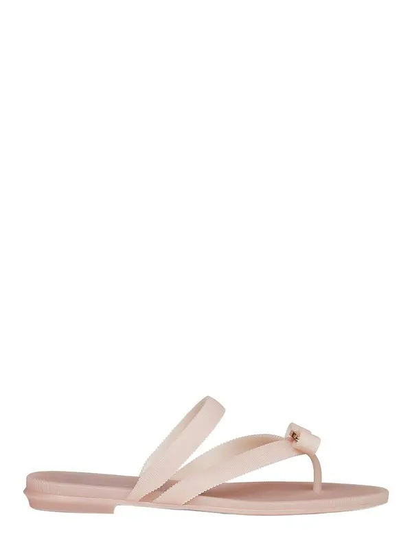 FERRAGAMO Pink Rubber Vara Bow Thong Sandals - Multicolor