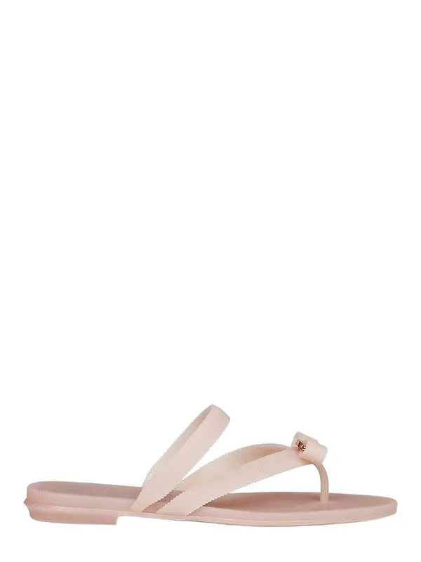 FERRAGAMO Pink Rubber Vara Bow Thong Sandals - Multicolor