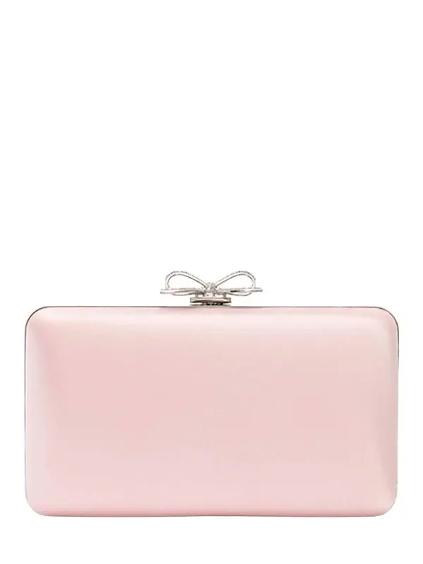 SELF-PORTRAIT Satin Crystal Bow Clutch - Multicolor