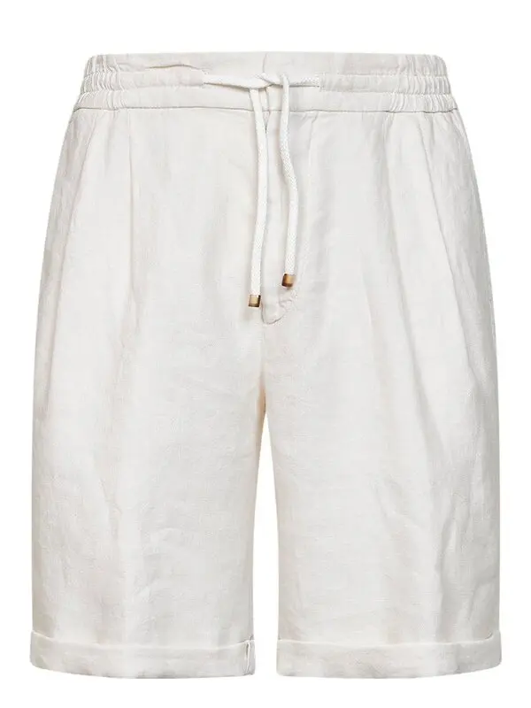 Brunello Cucinelli Linen Gabardine Bermuda Shorts - Multicolor